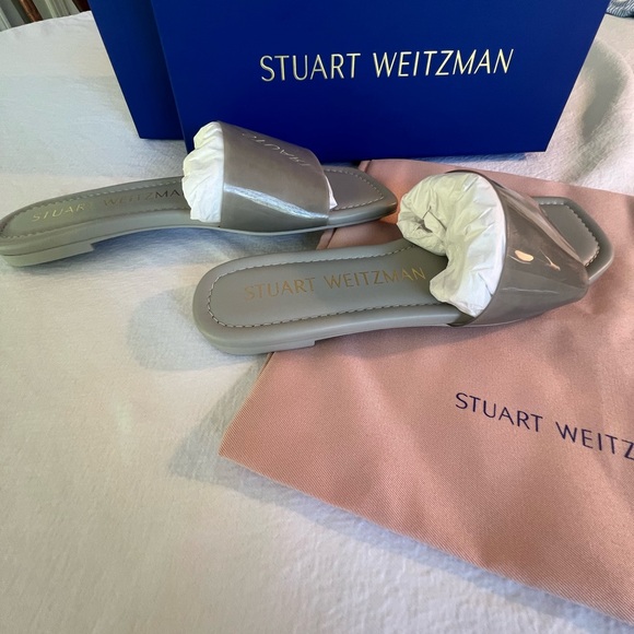 Stuart Weitzman | Shoes | Stuart Weitzman Silver Slide Sandals | Poshmark